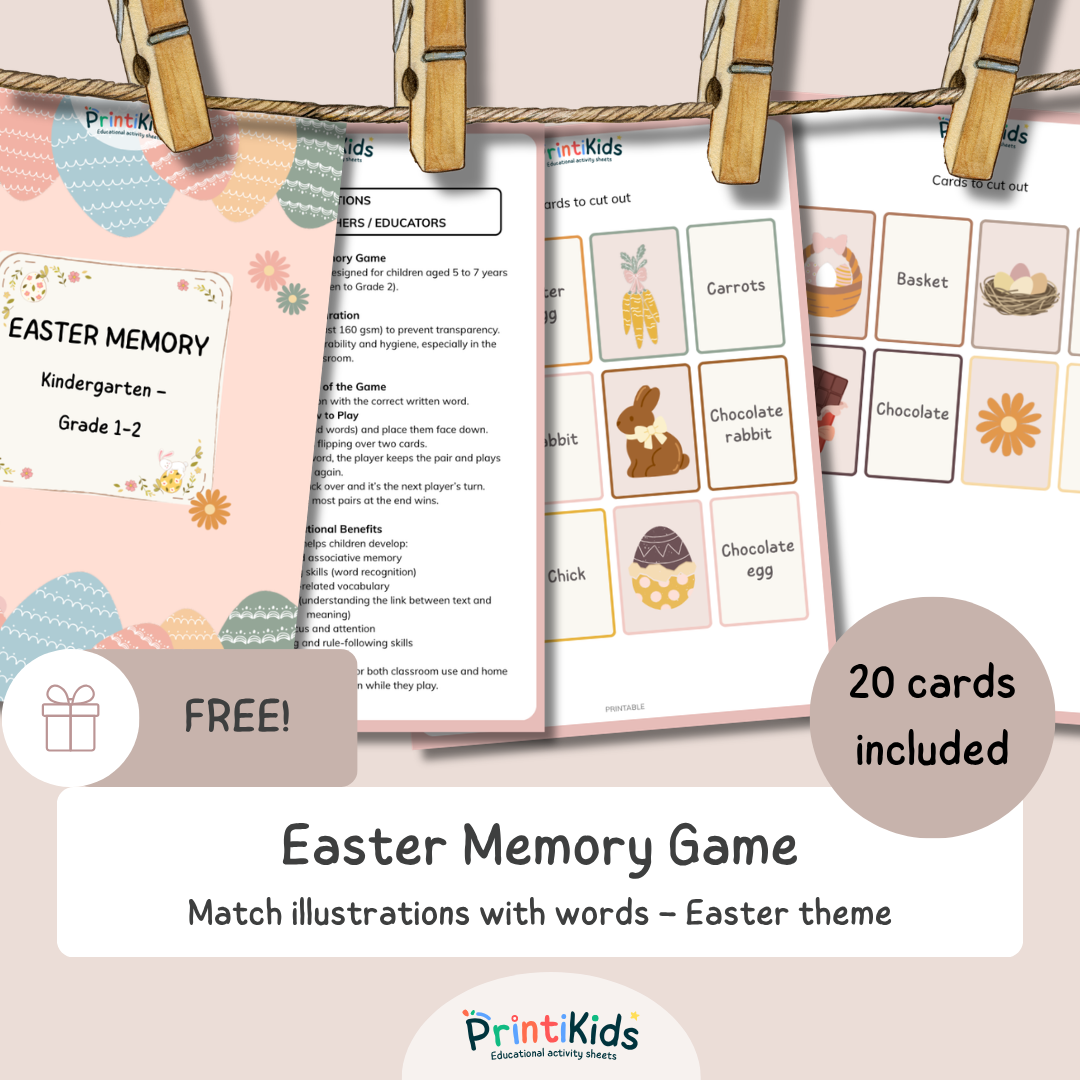 Free Easter Memory Game KS1 KS2 – match pictures and words – Printikids